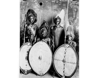 African Tribe Zulu Warriors 1900 Black and White Vintage Photography ...