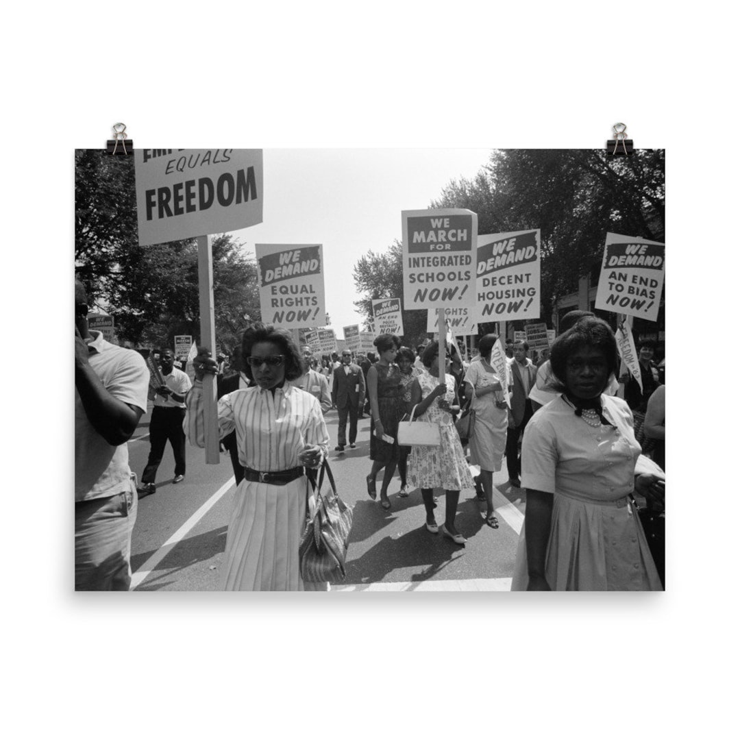 Vintage Photography Civil Rights March on Washington, D.C. 1963 Black ...
