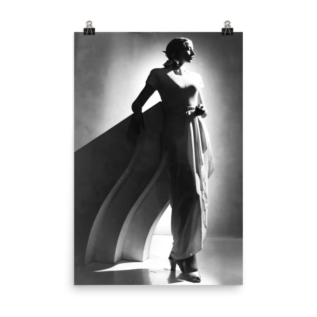 Woman Model Fashion Dress Vogue, Vintage Photo Black and White, Wall ...