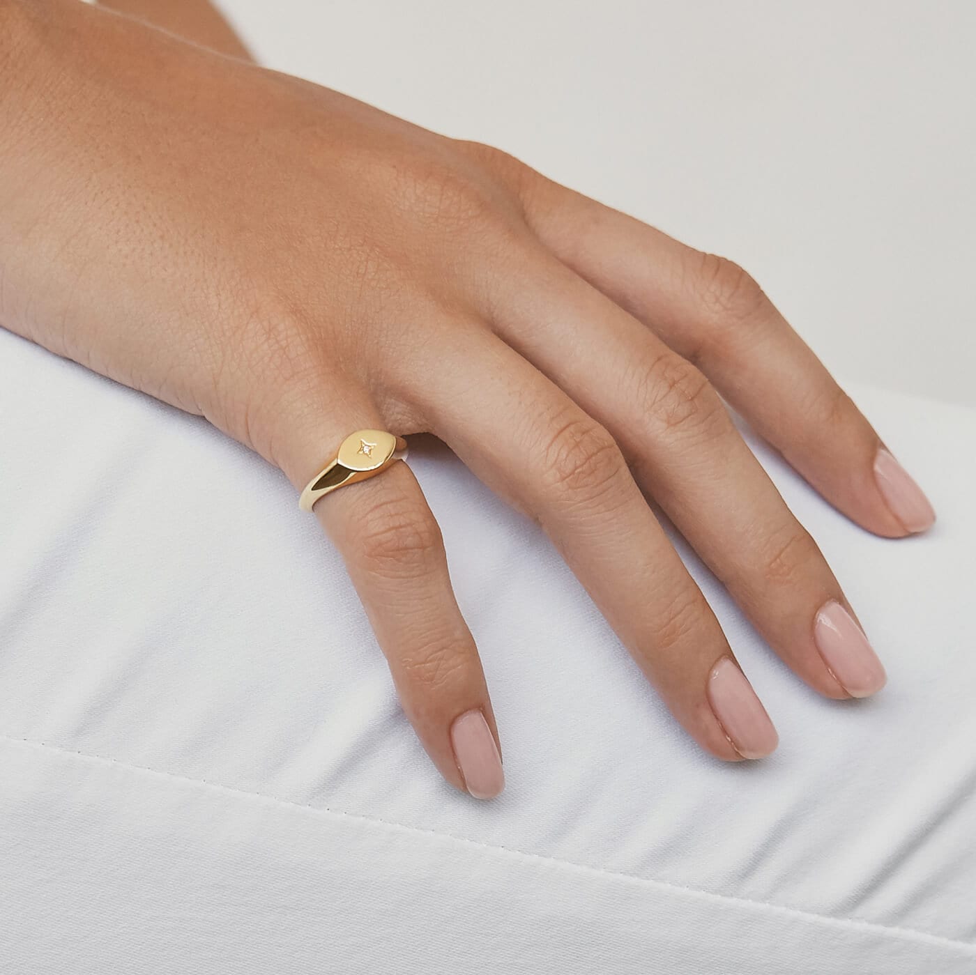 Gold Signet Ring, Pinky Signet Ring, Pinky Finger Ring, Minimalist Gold ...