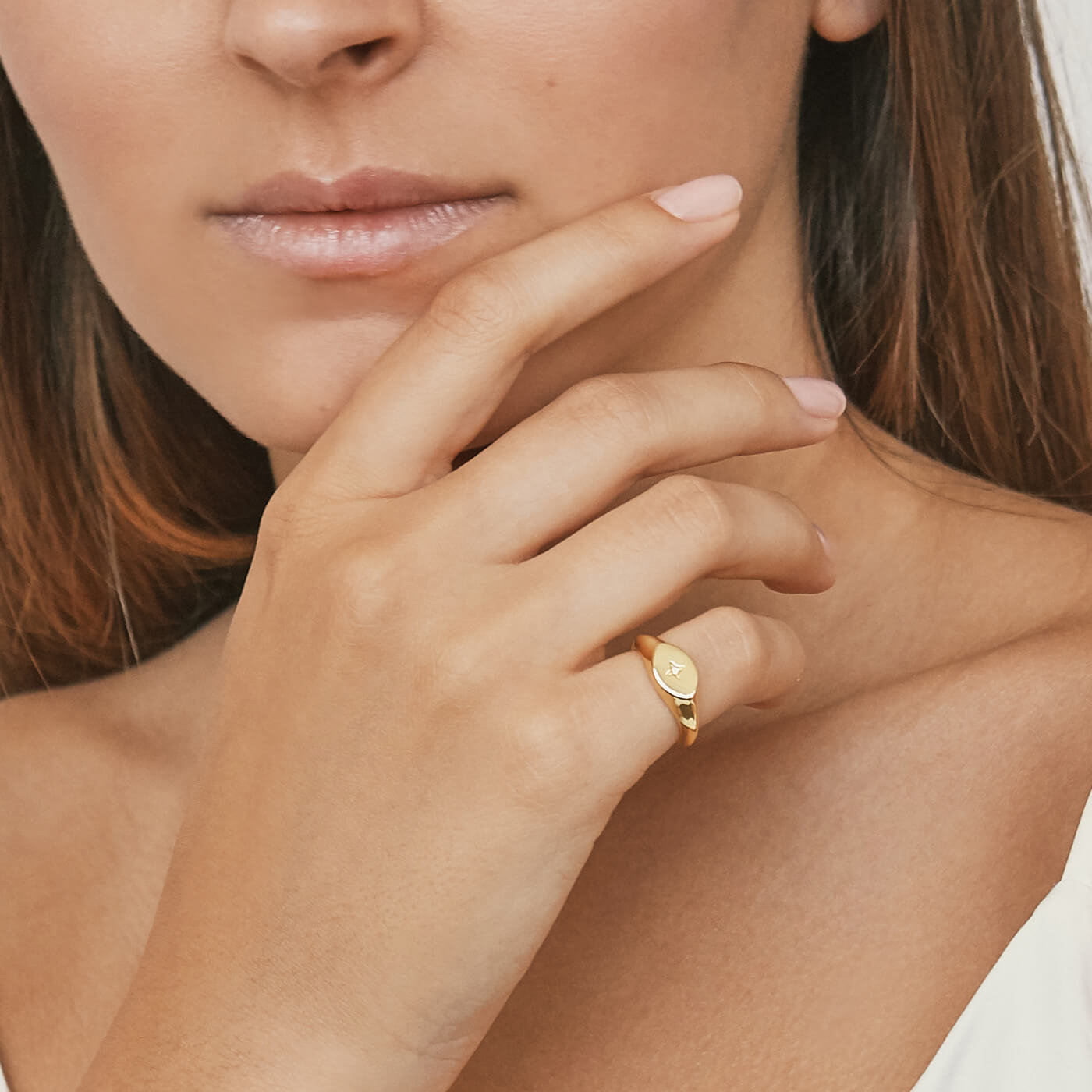 Gold Signet Ring, Pinky Signet Ring, Pinky Finger Ring, Minimalist Gold ...