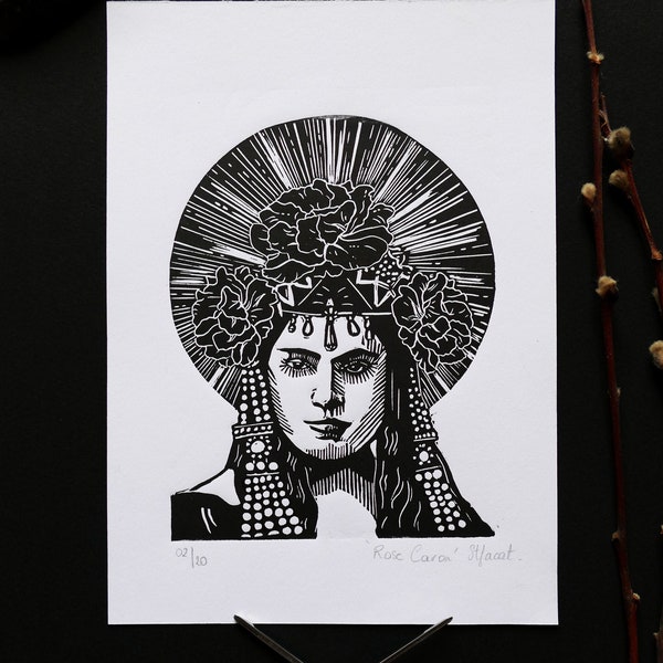 Linocut Portrait - Etsy