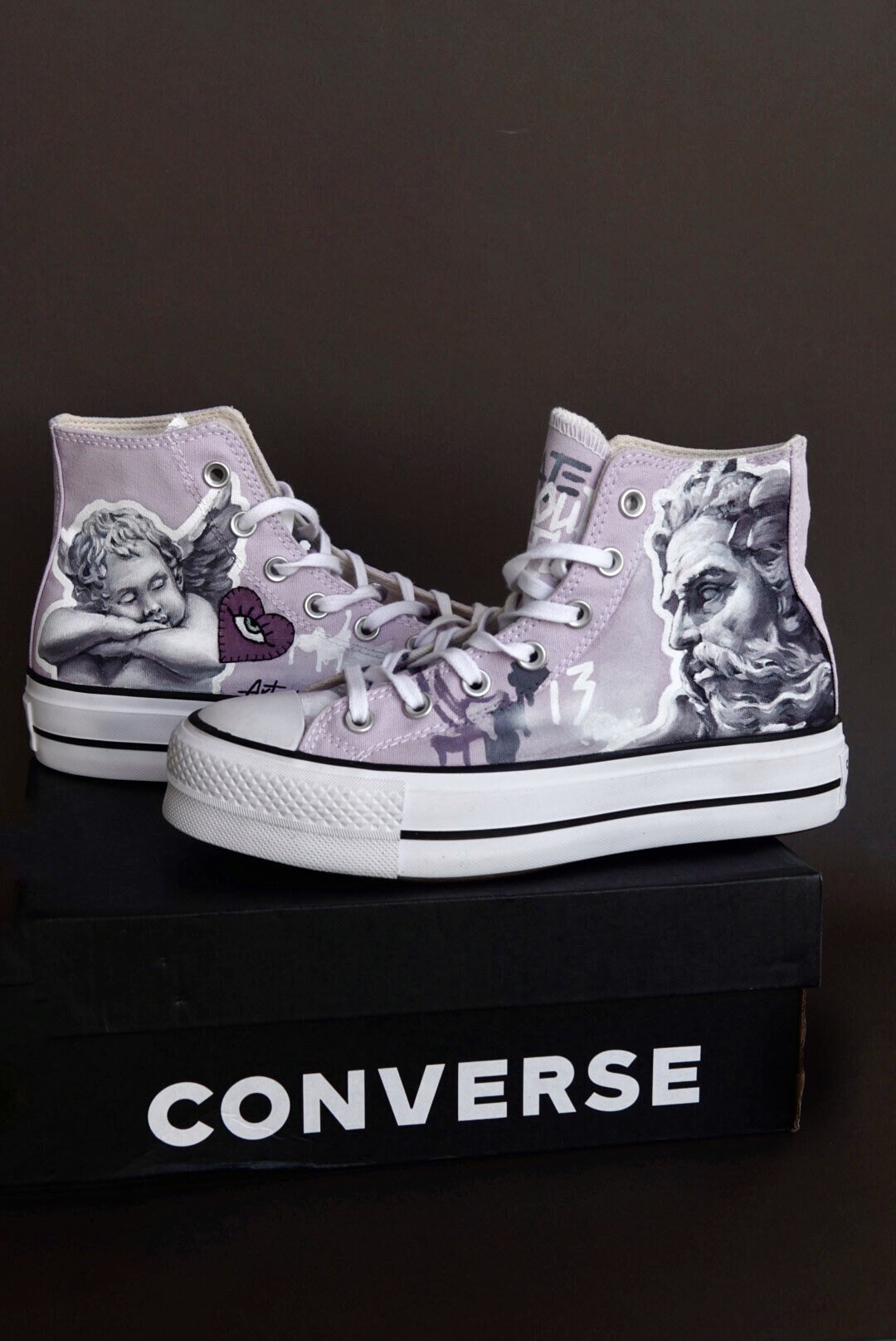 Custom Converse Hi-tops, Tie Sneakers, High Tops Hand Painted, Custom ...