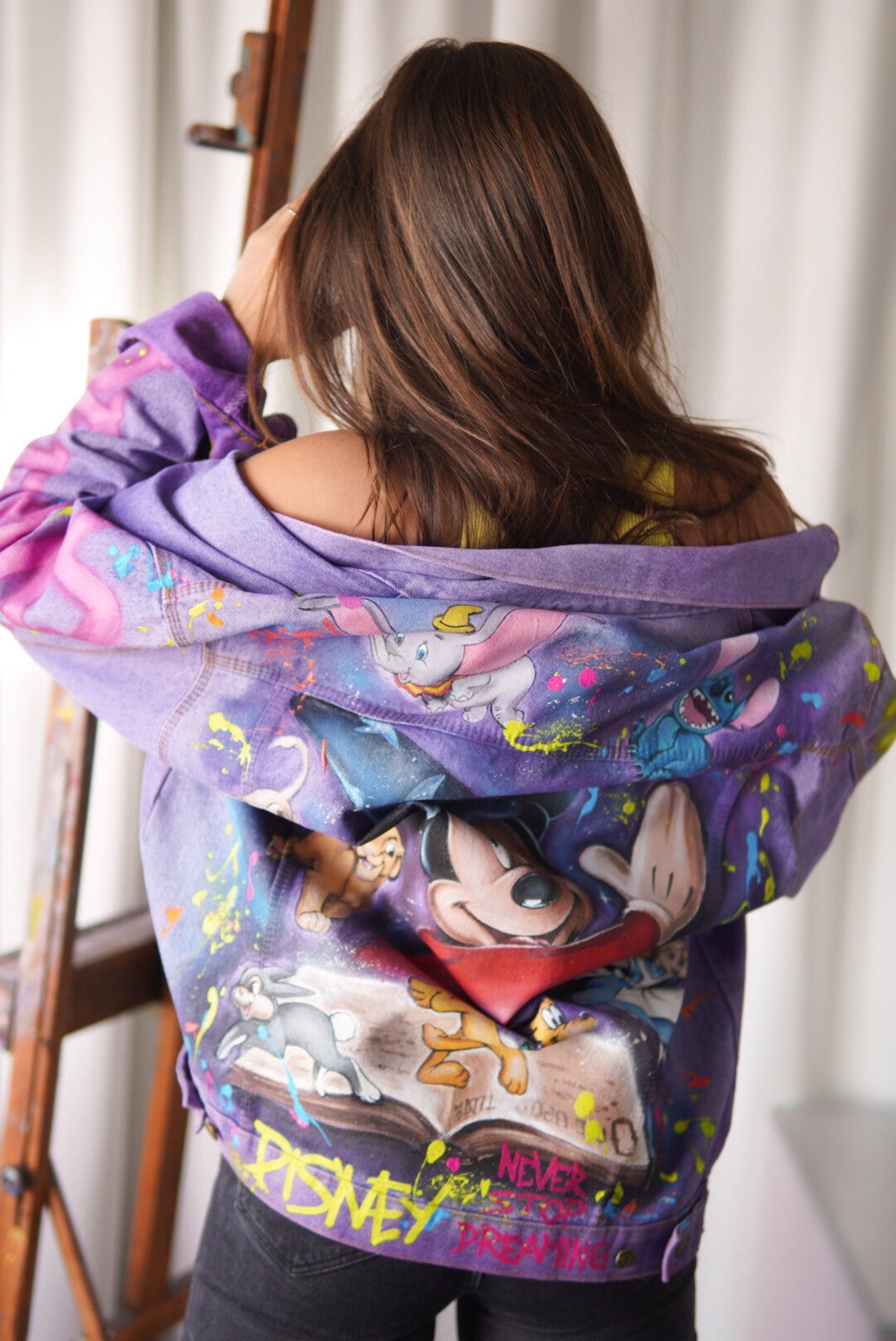 Custom Jacket Hand Painted Jacket Purple Denim Jacket | Etsy