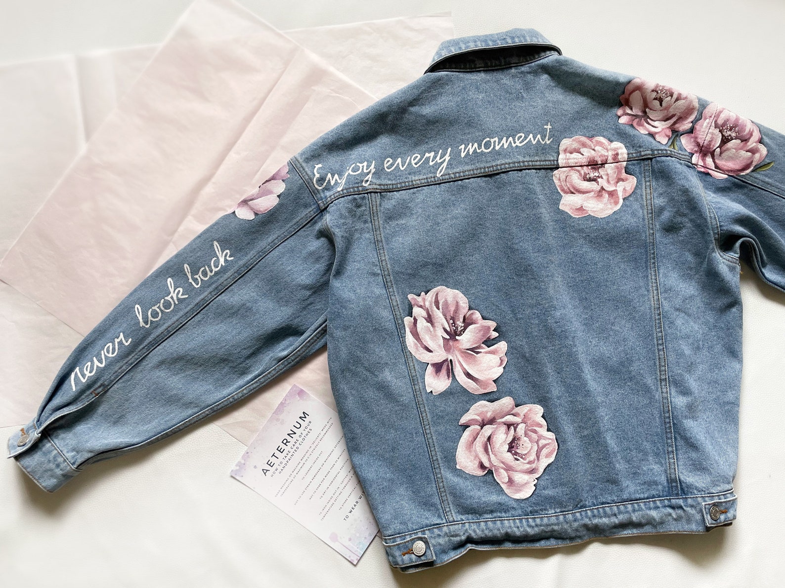 Bride Denim Jacket Custom Denim Jacket With Flowers Hand - Etsy