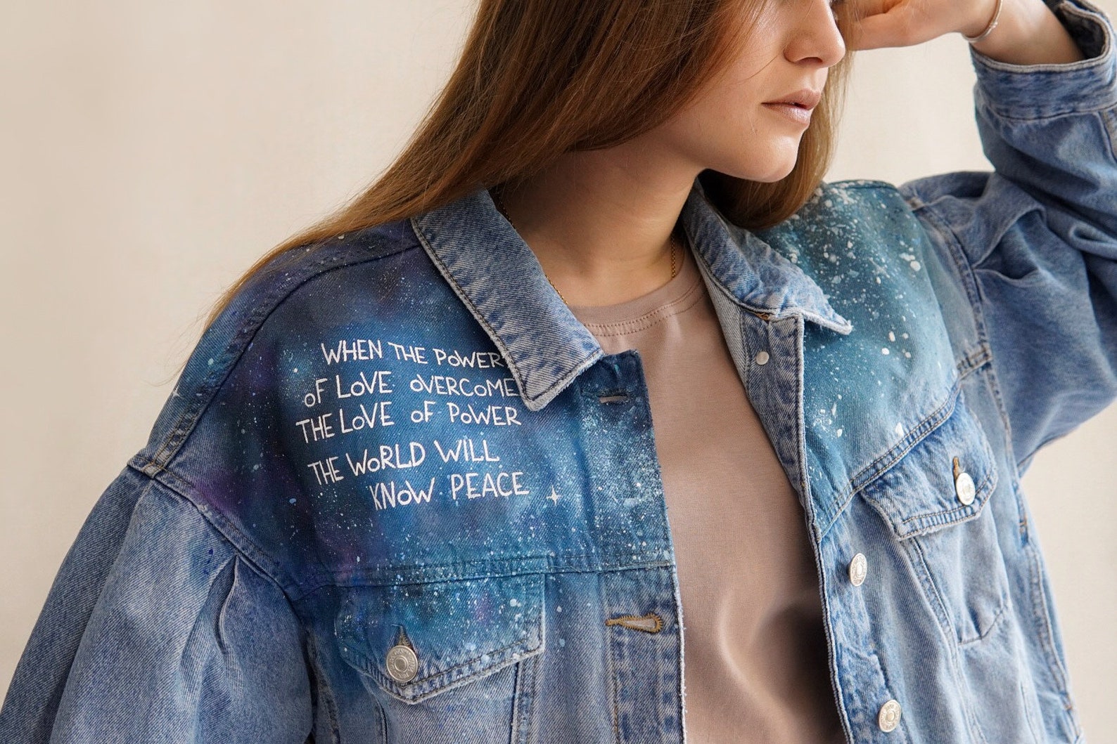 Blue Whales Art Hand-Painted Denim Jacket Painted Jean | Etsy