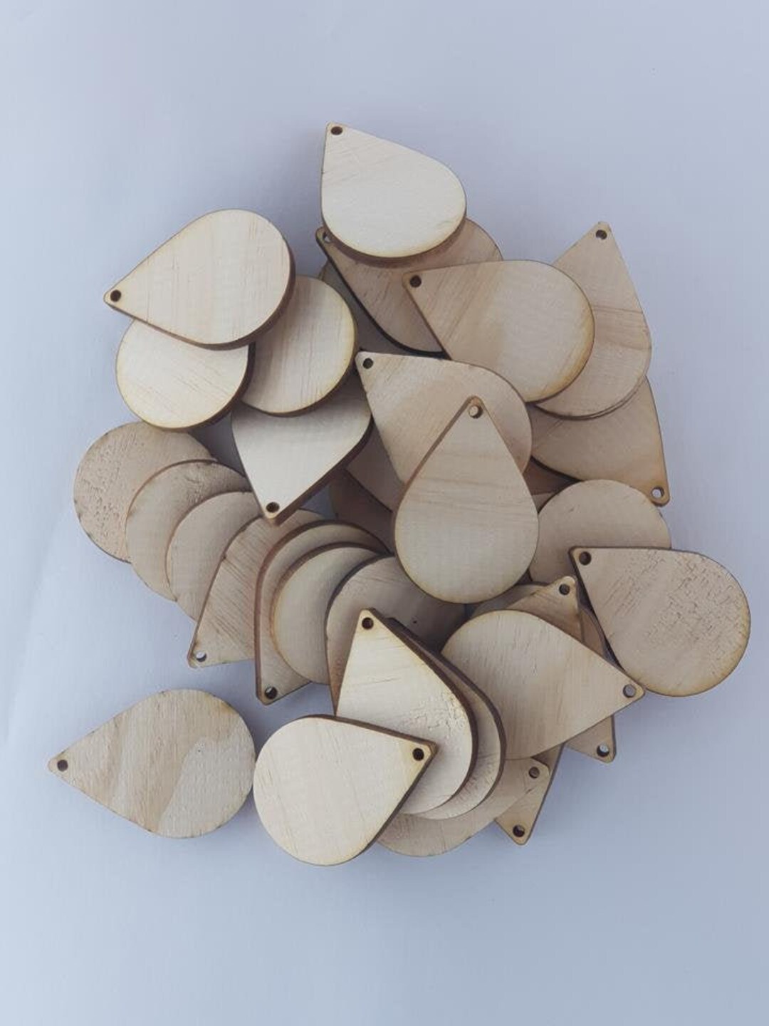 Timber Wood Base Tear Drop Shape With Hole 3mm Thick 20mm to 70mm ...