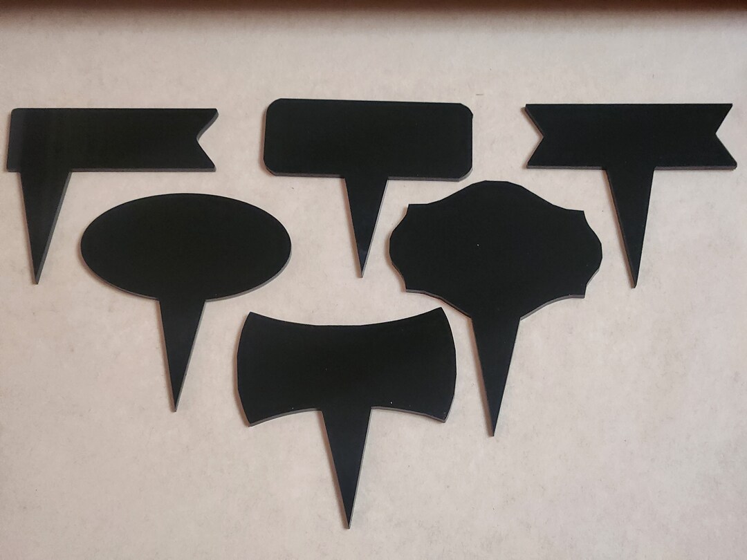 BLACK or WHITE - Acrylic Blank Label Spike Shape 3mm Thick 70mm to ...