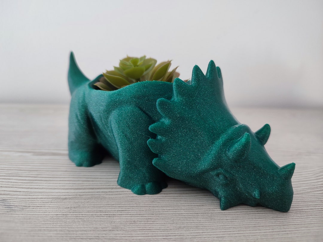 Triceratops Dinosaur Pot - Fun Decor - Succulent Planter - Original Pot ...