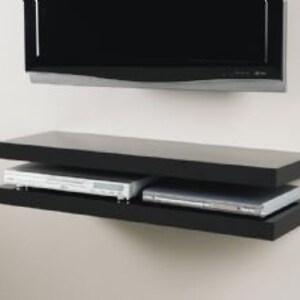 Black Media Floating Shelf Kit 450x300x50mm - Etsy UK