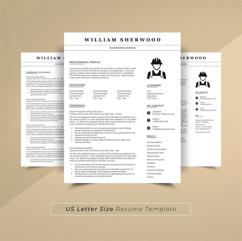 Resume Template CANVA, MS Word, PSD & Illustrator, Minimalist ...