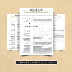 Elementary School Teacher Resume for Canva, CV Template, Cover Letter ...