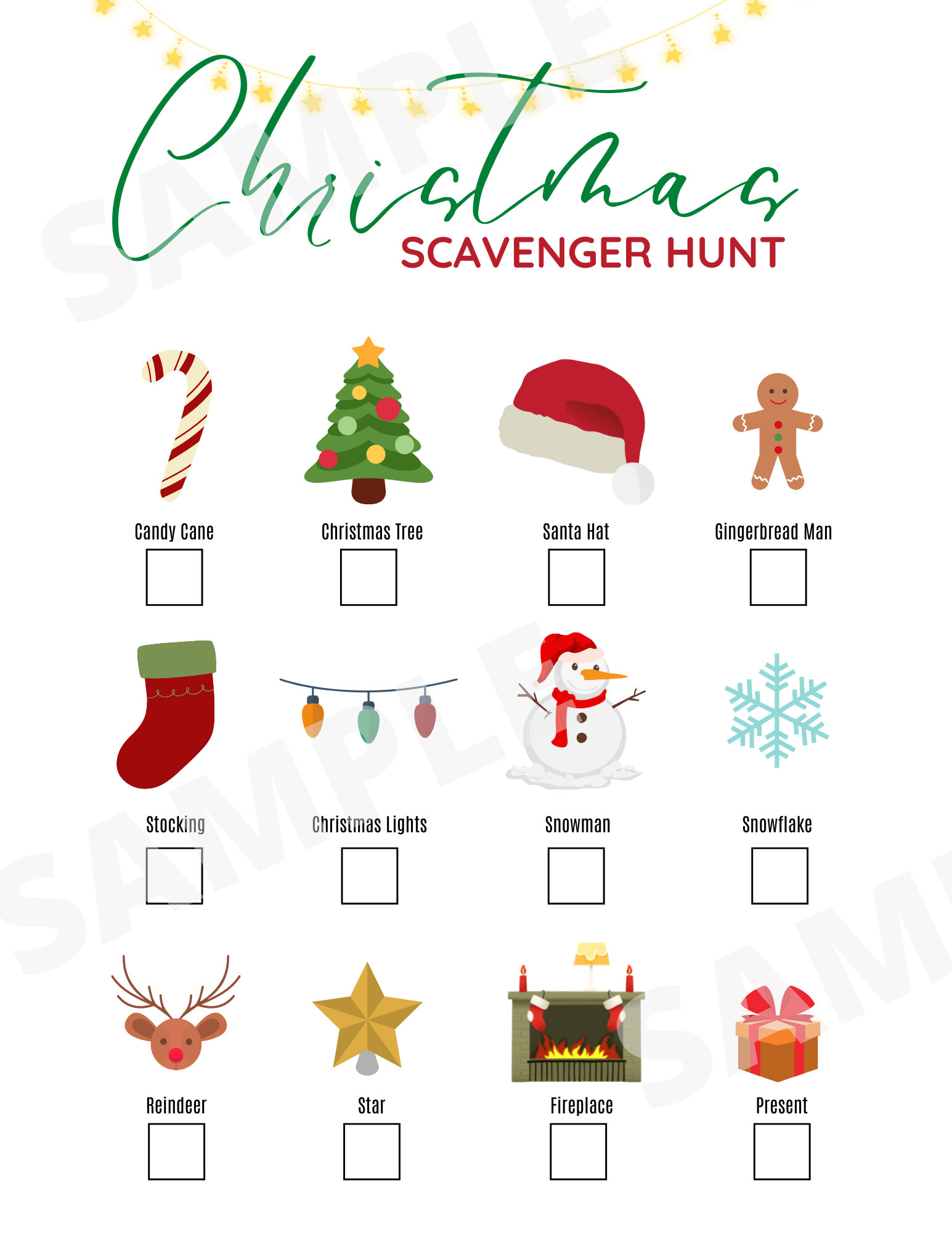 Christmas Scavenger Hunt Printable, Kids Treasure Hunt, Christmas Party ...