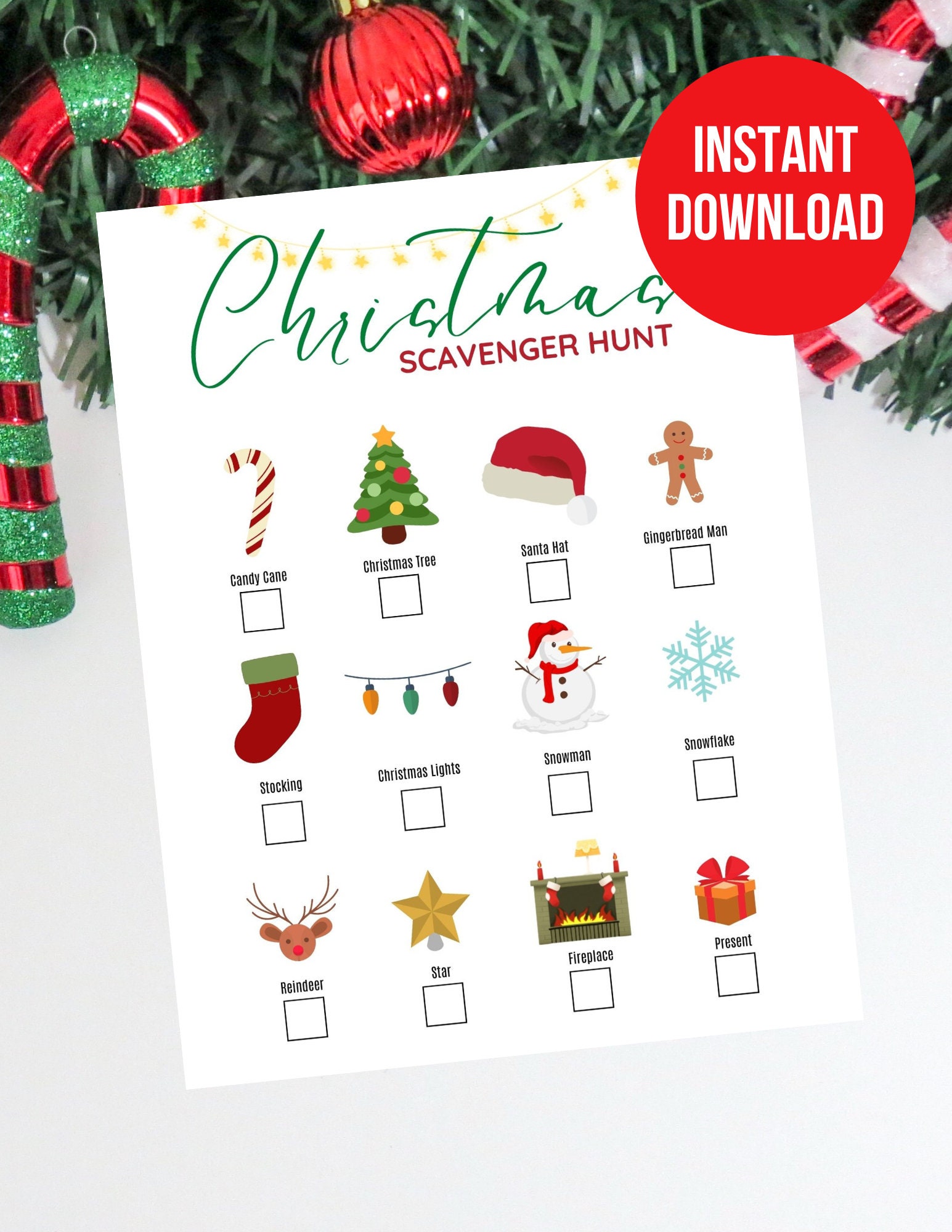 Christmas Scavenger Hunt Printable, Kids Treasure Hunt, Christmas Party ...