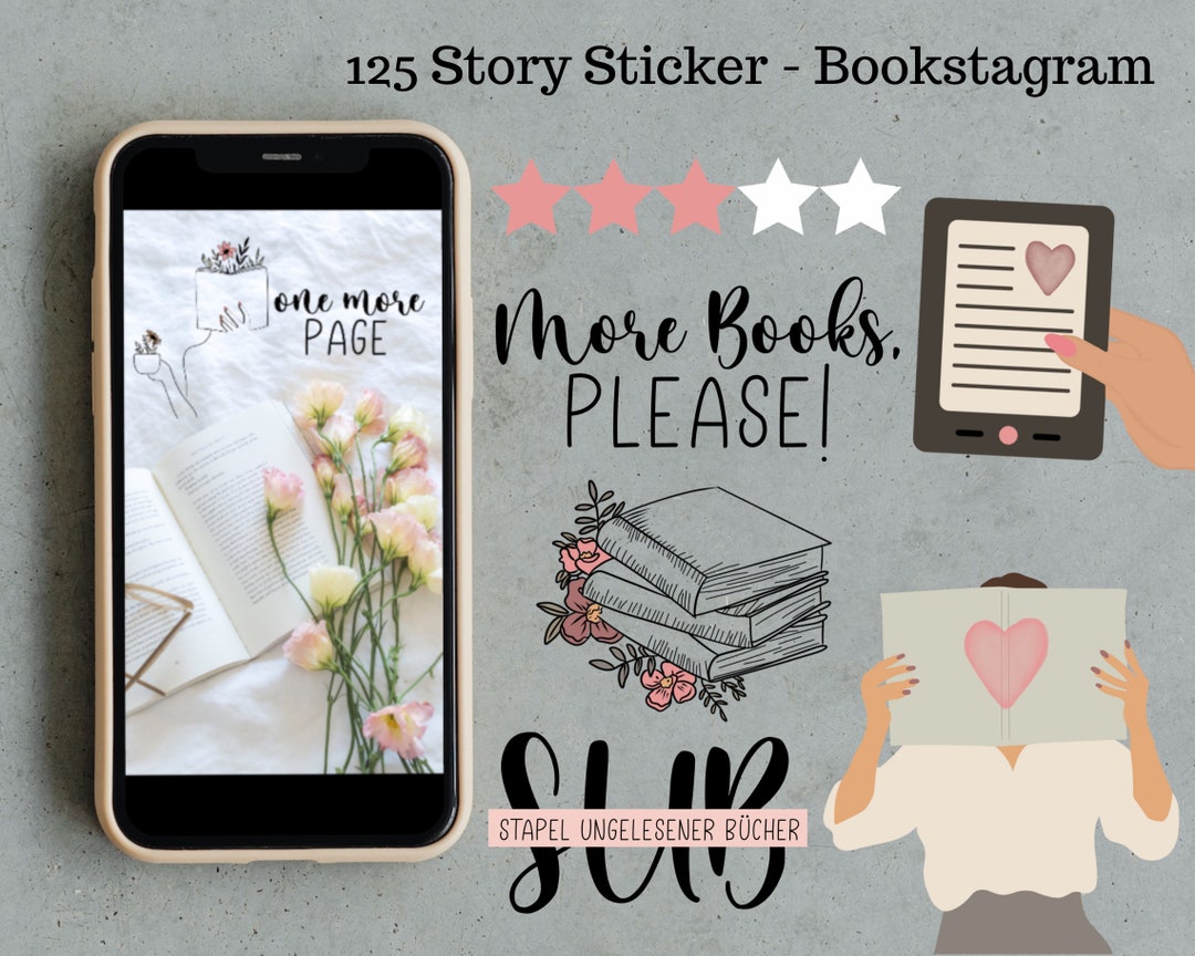 Story Stickers Book Set Lettering in Black Instagram - Etsy