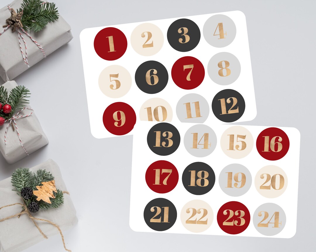 Numbers Advent Calendar DIY Christmas Print Download - Etsy