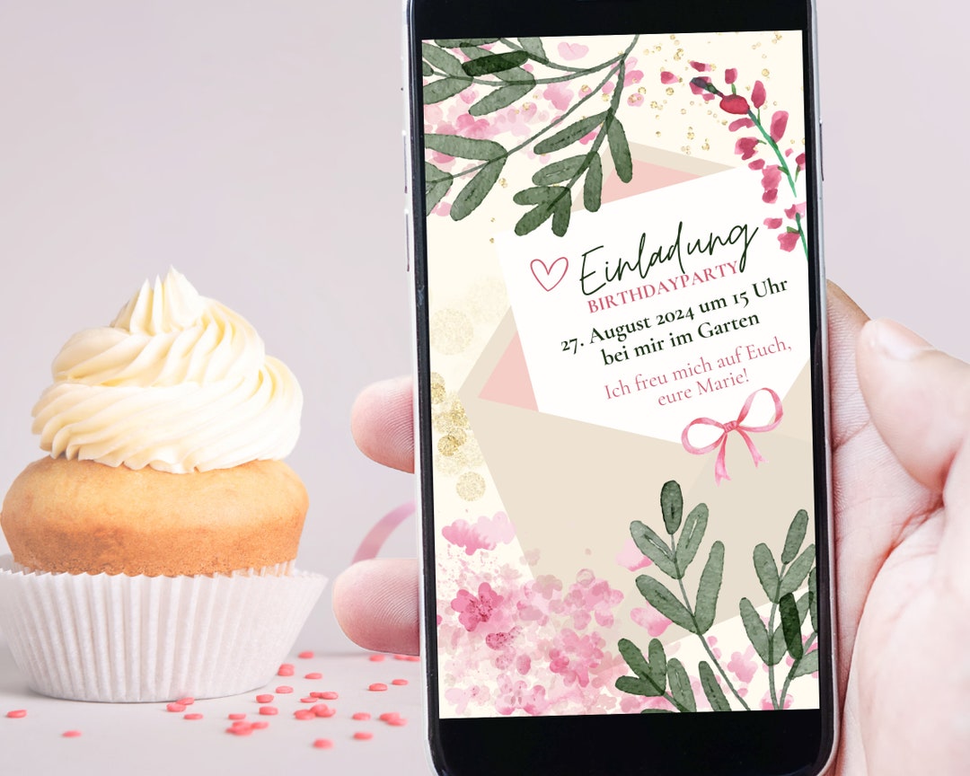 Digital Birthday Invitation | Envelope Design, Modern & Elegant ...