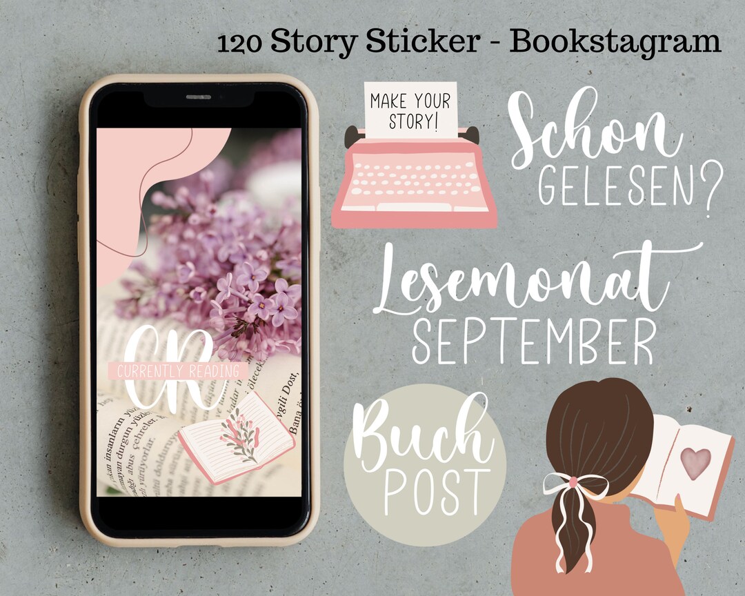 Story Sticker Book Set Lettering in White Instagram - Etsy
