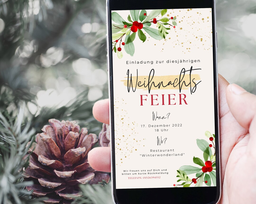 Digital Invitation Personal Ecard for Your Christmas Party, Winter ...