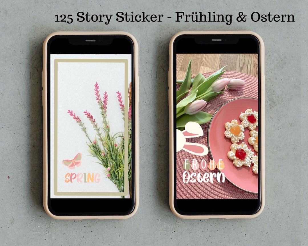Story Sticker Spring Set | Spring and Easter Sticker Set Digital, 125 ...