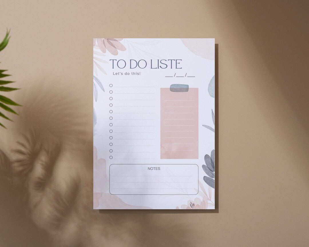 Printable To-do List, PDF File, Floral, Notepad, List, Planner ...
