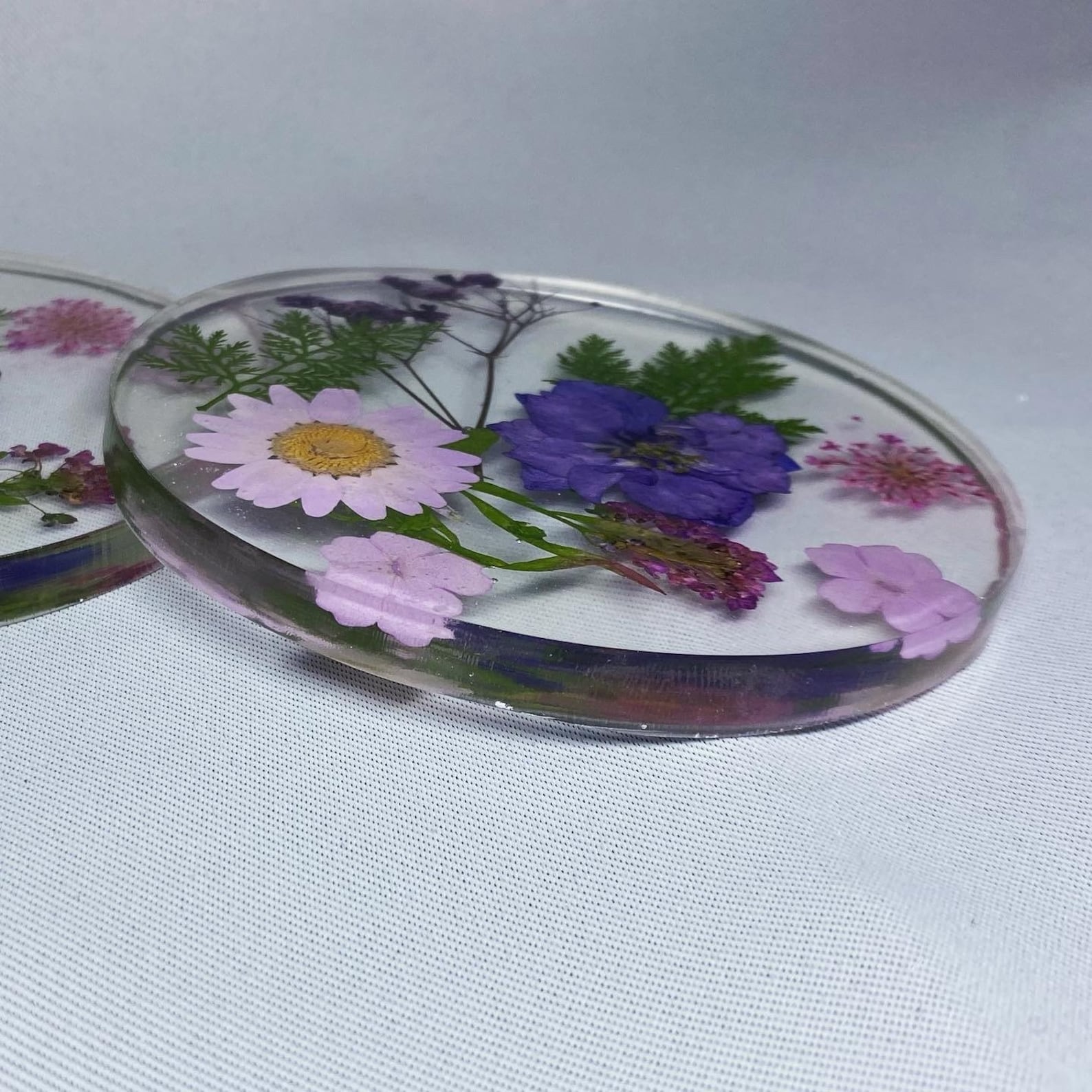 Purple Floral Handmade Resin Coasters Housewarming Gift July - Etsy UK