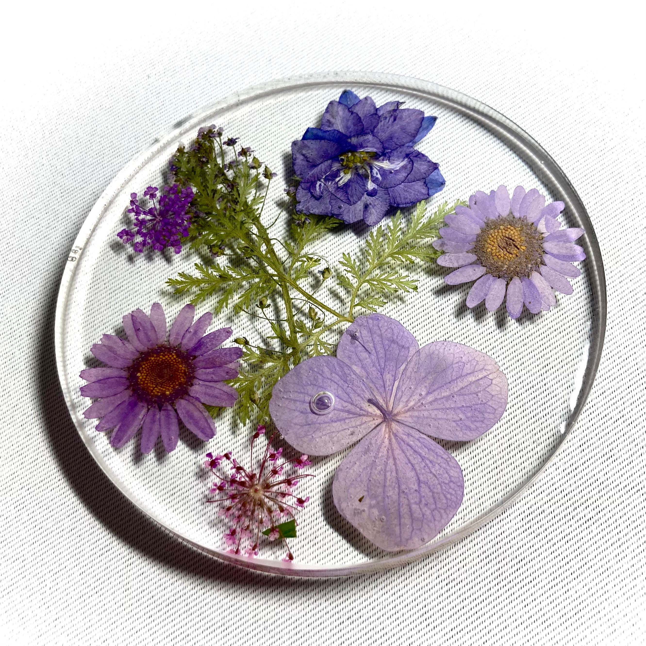 Purple Floral Handmade Resin Coasters Housewarming Gift July - Etsy UK