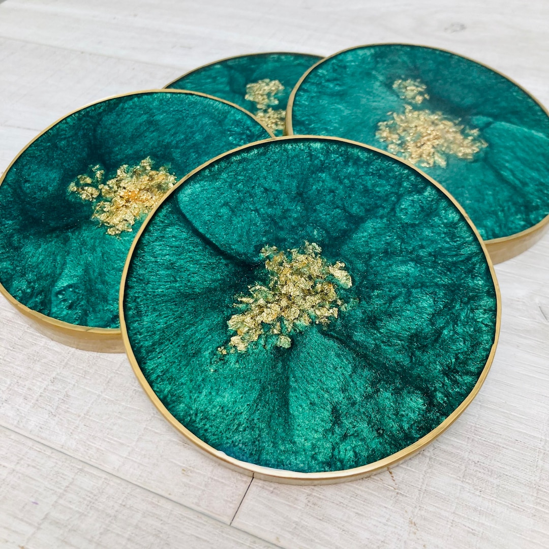 Emerald Coaster With Gold or Silver, for Grandma, for Nan, Gift Mum ...
