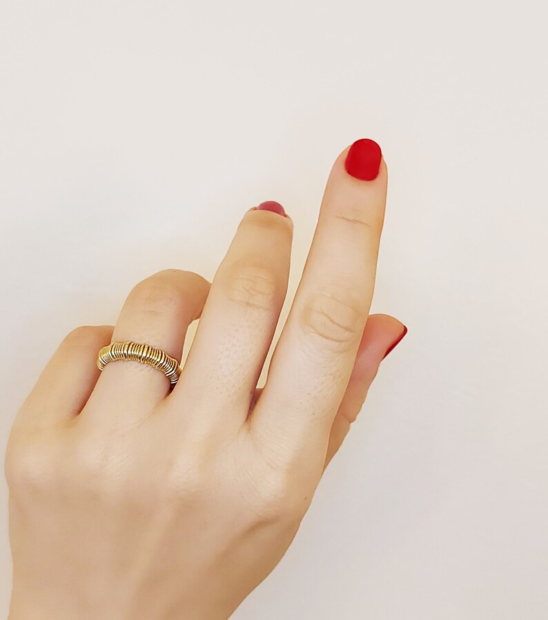 14K Solid Gold Handmade Worm Ring Wedding Band Gift for Her - Etsy