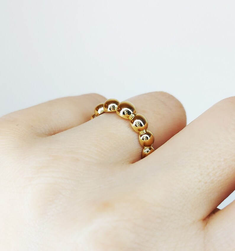 14K Solid Gold Ball Ring Gold Bubble Jewelry Multiball - Etsy