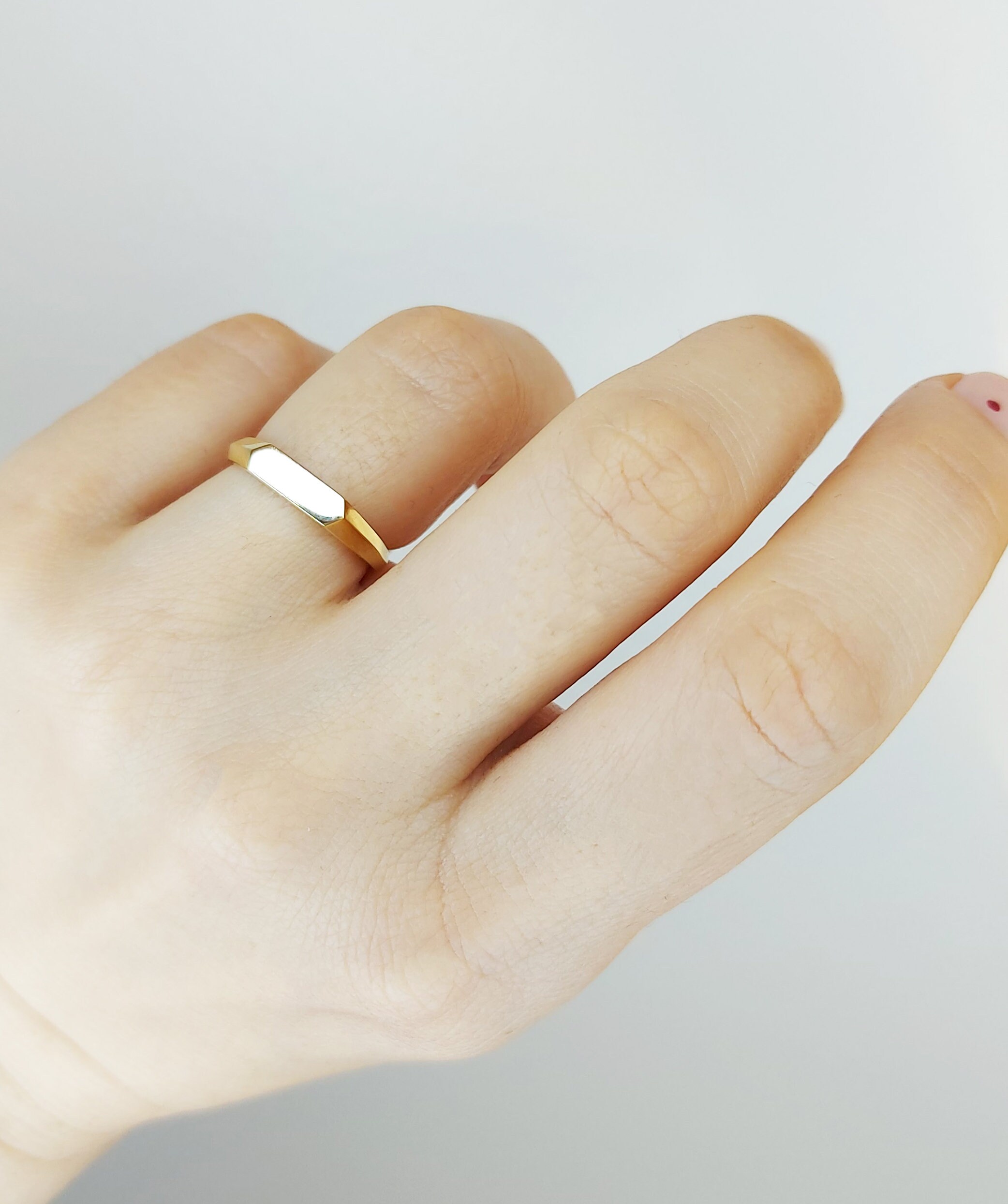 Handmade 14K Solid Gold Pinky Ring Gold Signet Ring Gift - Etsy