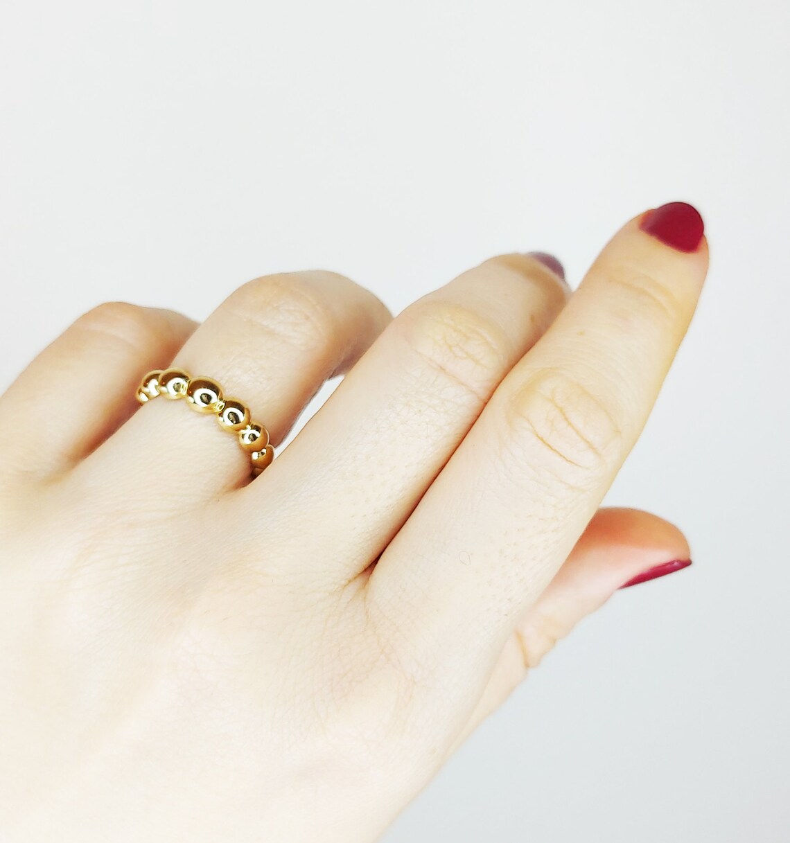 14K Solid Gold Ball Ring Gold Bubble Jewelry Multiball - Etsy