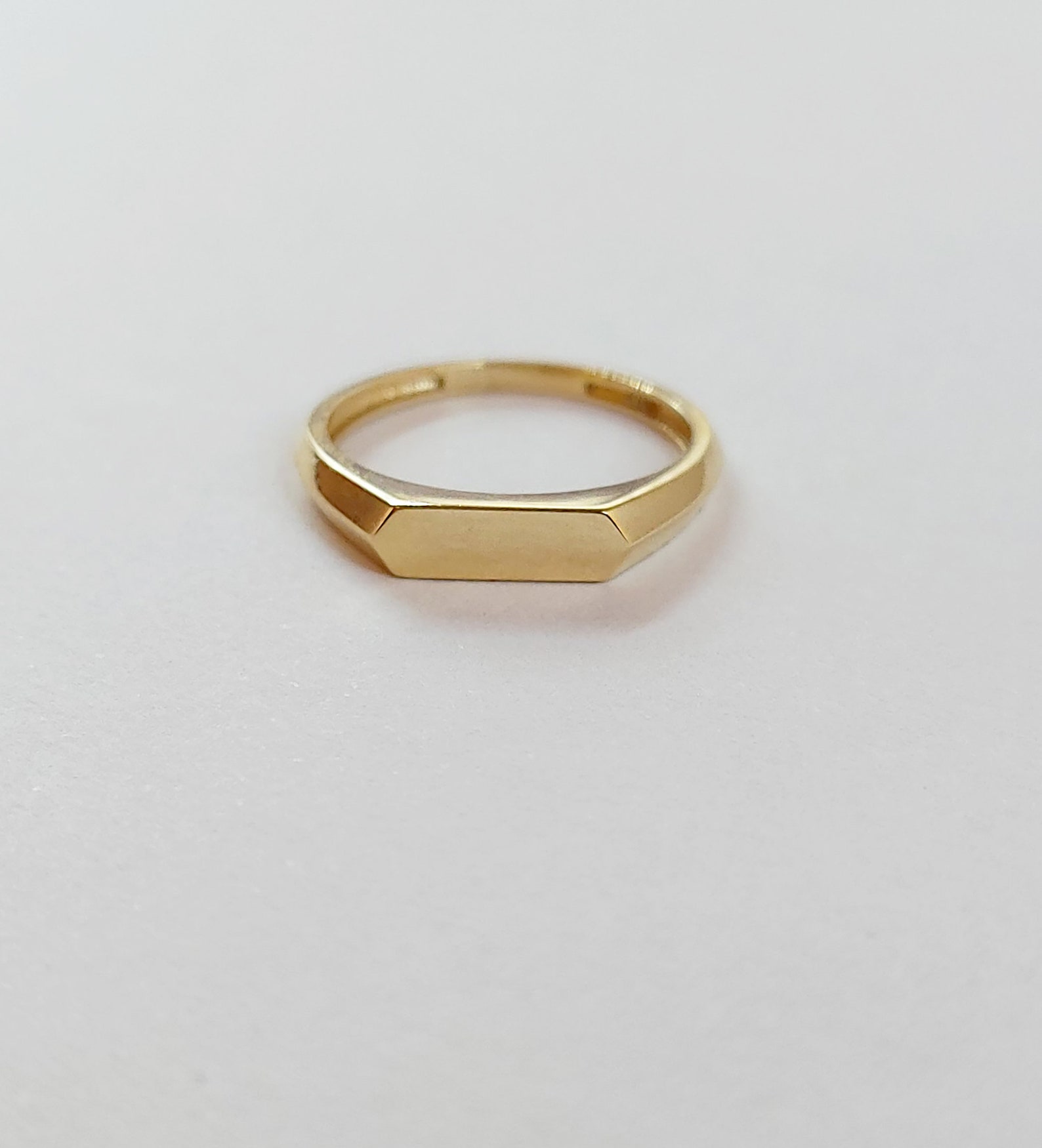 Handmade 14K Solid Gold Pinky Ring Gold Signet Ring Gift - Etsy