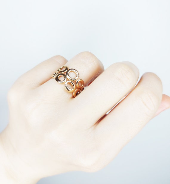 Gold Bubble Ring 14K Solid Gold Circle Ring Boho Chic Ring - Etsy