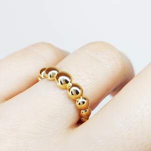 14K Solid Gold Ball Ring, Gold Bubble Jewelry, Multiball Stackable Bead Ring - Etsy