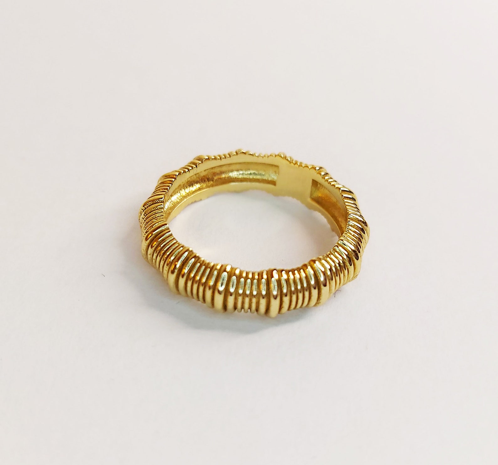 14K Solid Gold Handmade Worm Ring Wedding Band Gift for her | Etsy