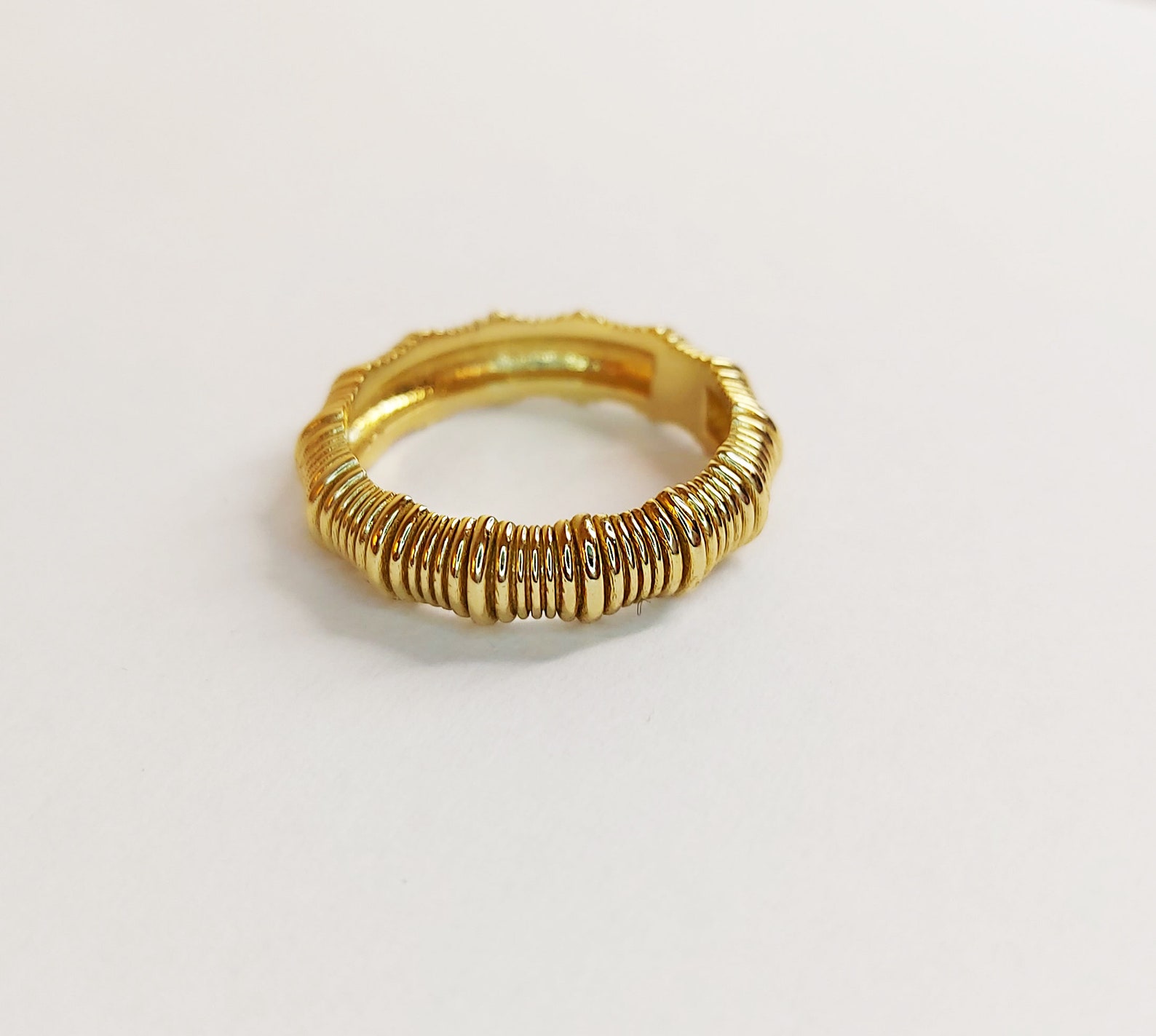 14K Solid Gold Handmade Worm Ring Wedding Band Gift for her | Etsy