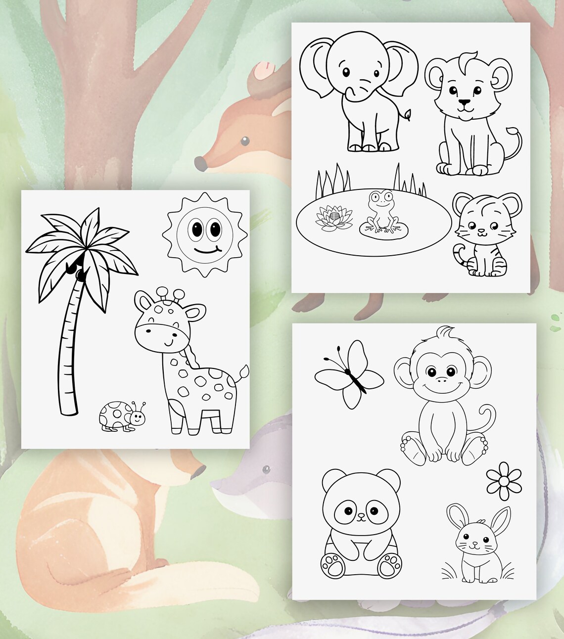 Kids Color Digital Pages / Kids Draws / Children's Outline Drawings - Etsy