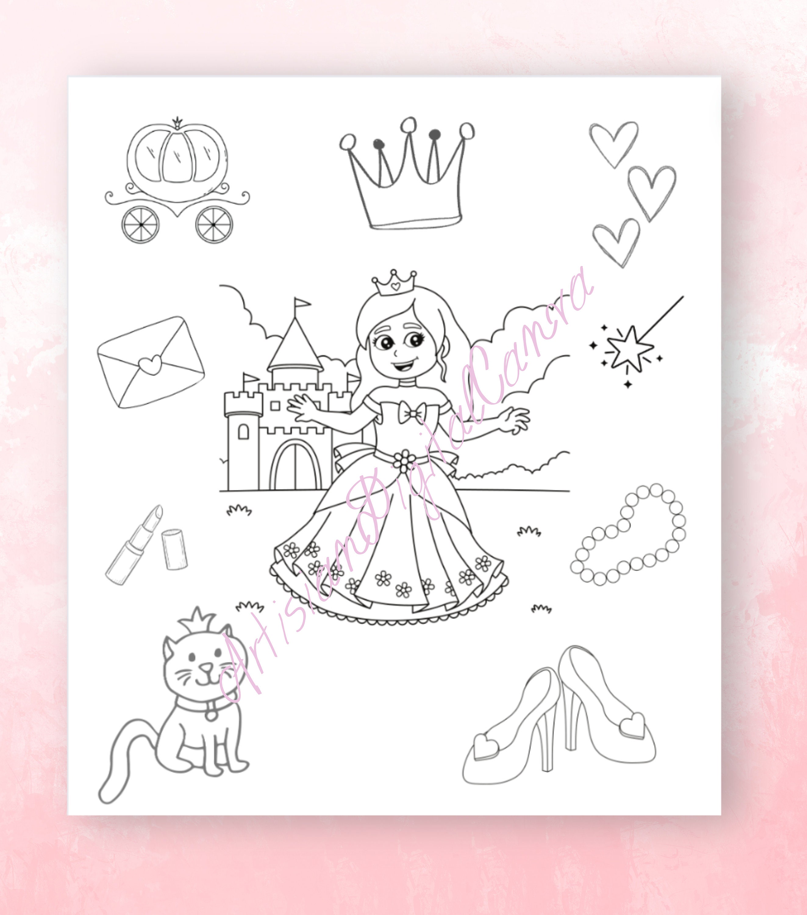 Coloring Pages / Girls Sketch Page/ Kids Outline Drawings - Etsy