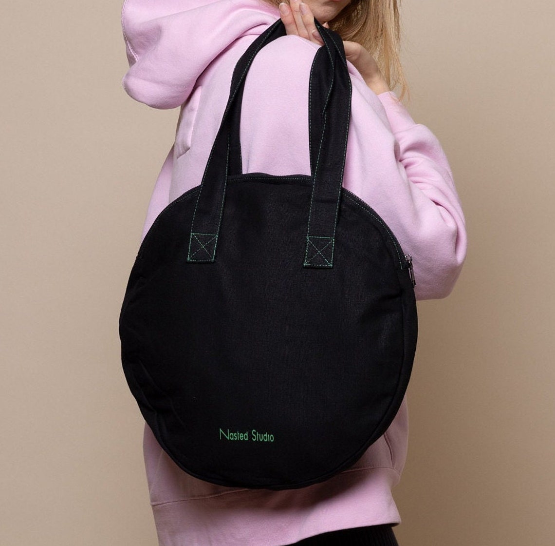 Circle Canvas Tote Bag - Etsy