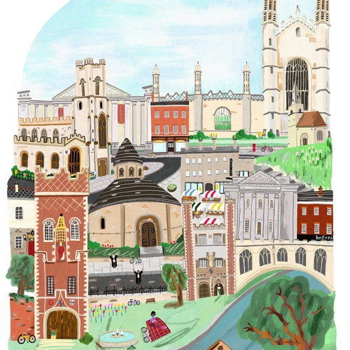 Cambridge Travel Poster Retro Travel Poster Cambridge - Etsy