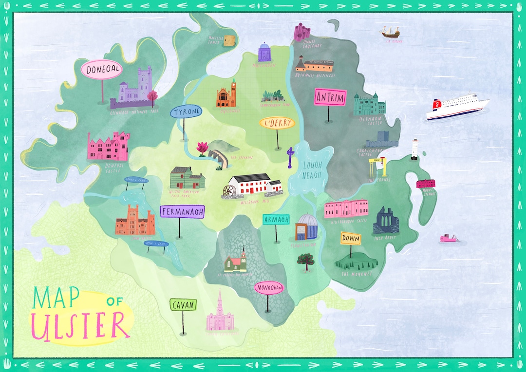 Map of Ulster - Etsy