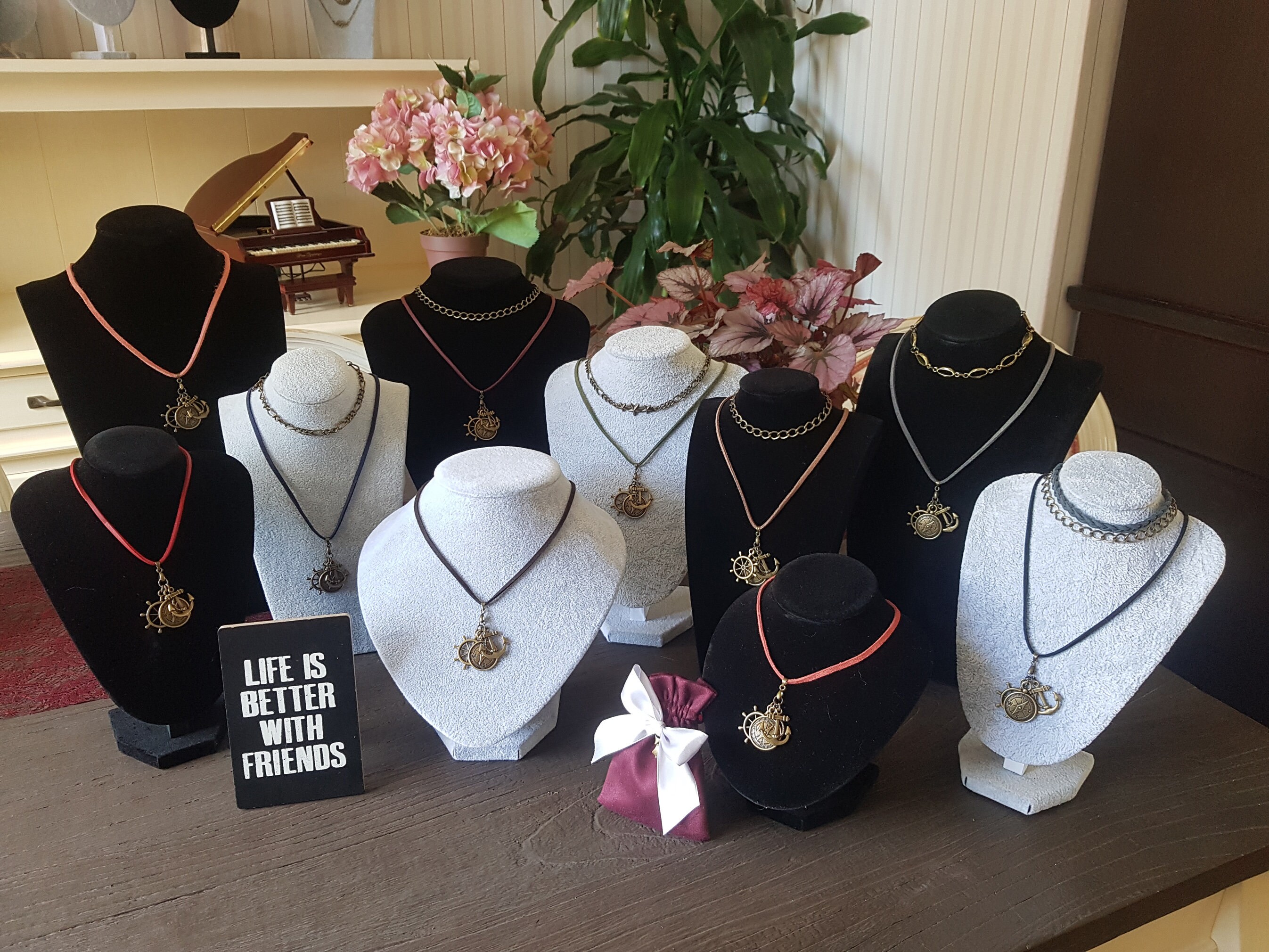 BFF encaje collar amistad amuleto regalo color marítimo Ancla Brújula ...