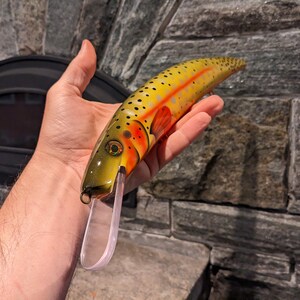 14" (355mm) Wooden Colorado River Cutthroat Trout Jerkbait Fishing Lure ...