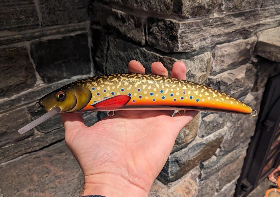 9-3/4" (247mm) Wooden Brook Trout Fishing Lure for Musky and Pike - Etsy