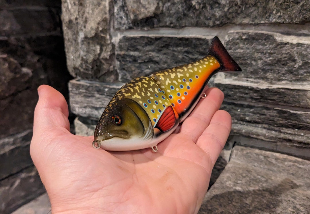 7-1/4 184mm Wooden Brook Trout Swim/glide Fishing Lure for Musky, Pike ...