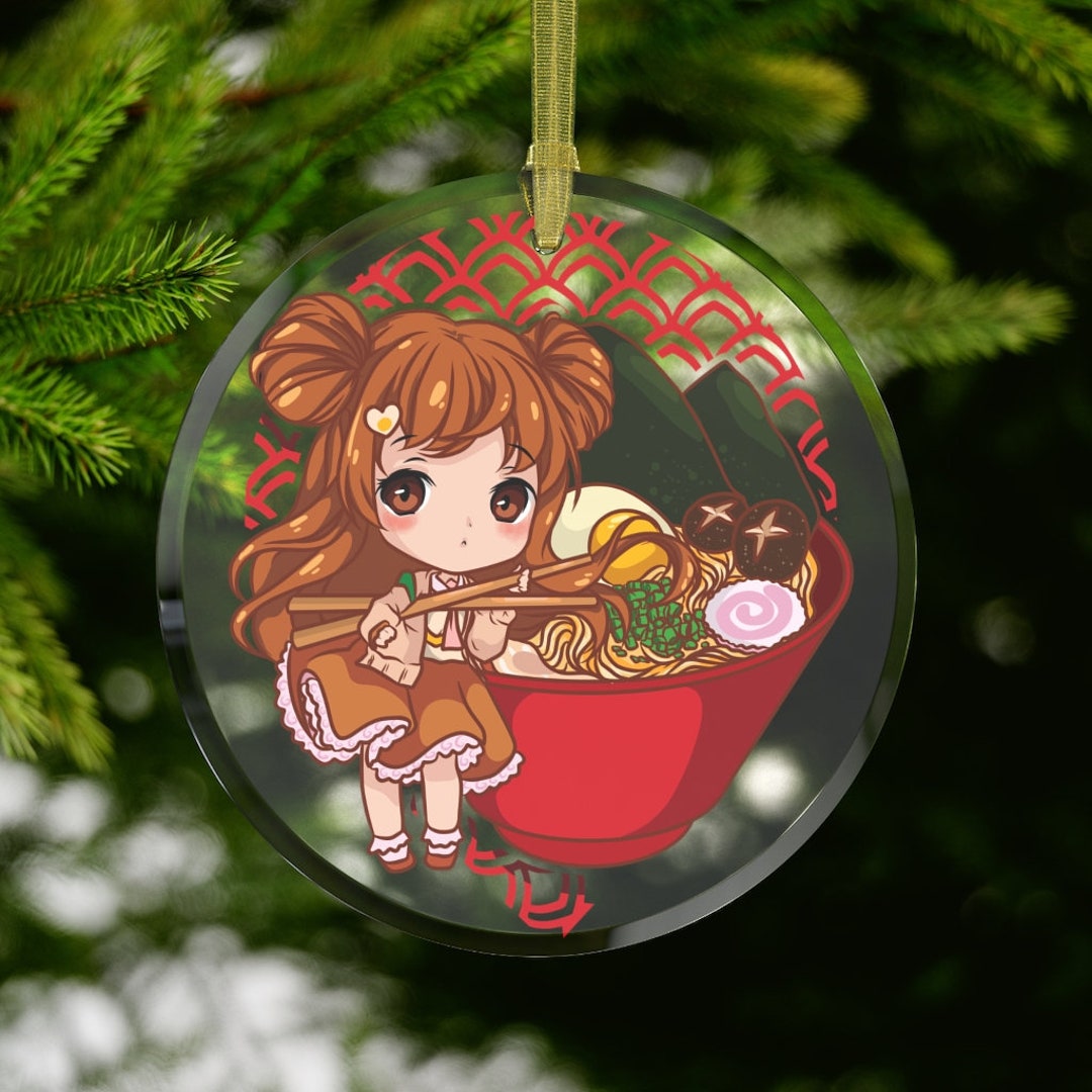 Ramen Ornament, Chibi Anime Christmas Ornament Glass,anime Christmas ...