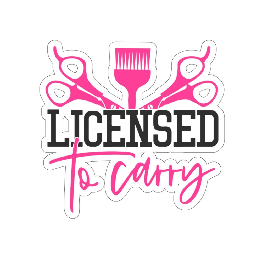 Hair Stylist Sticker,licensed to Carry,pink,hairstylist,hairdresser ...