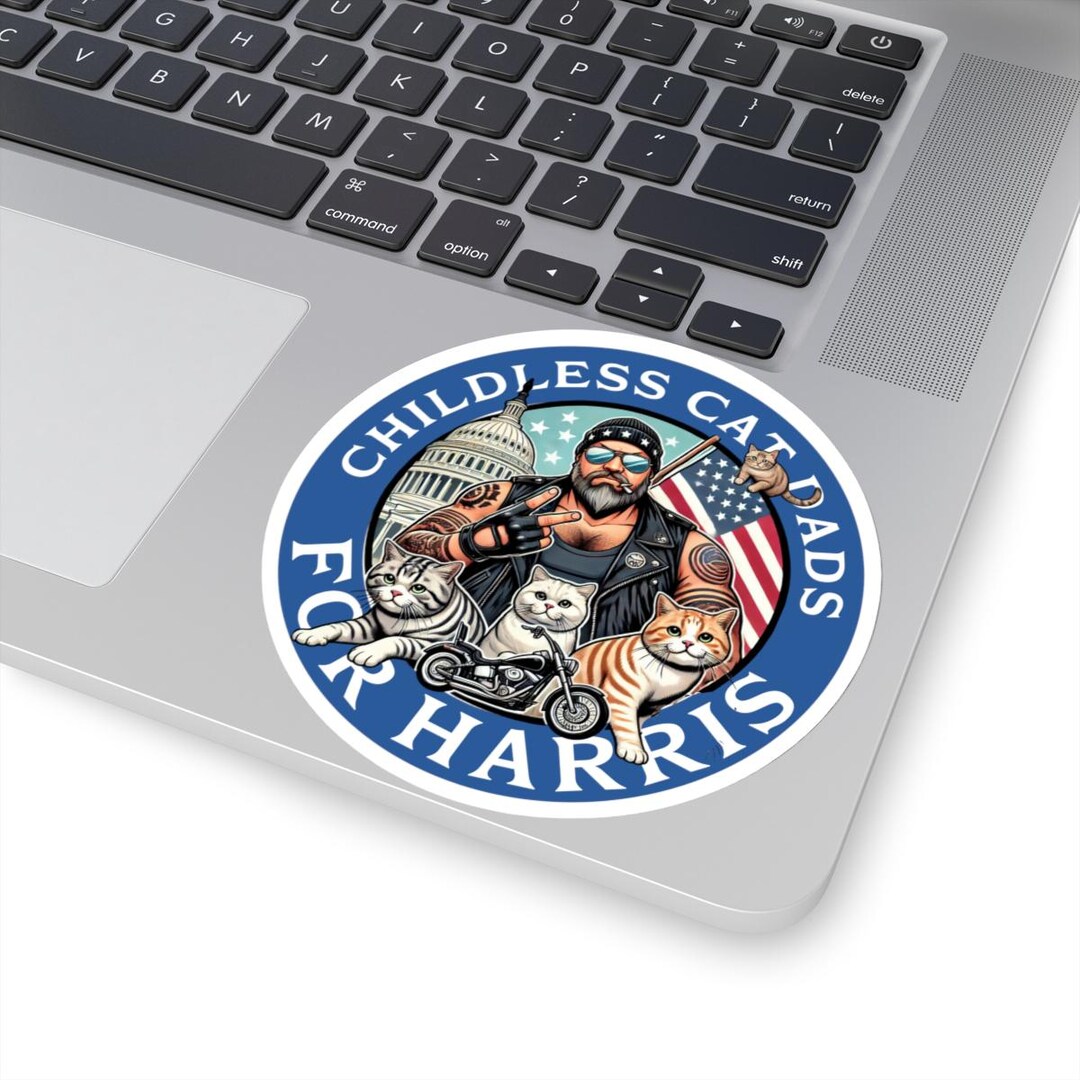 Motorcycle Biker Dad Childless Cat Ladies for Harris Sticker Decal ...