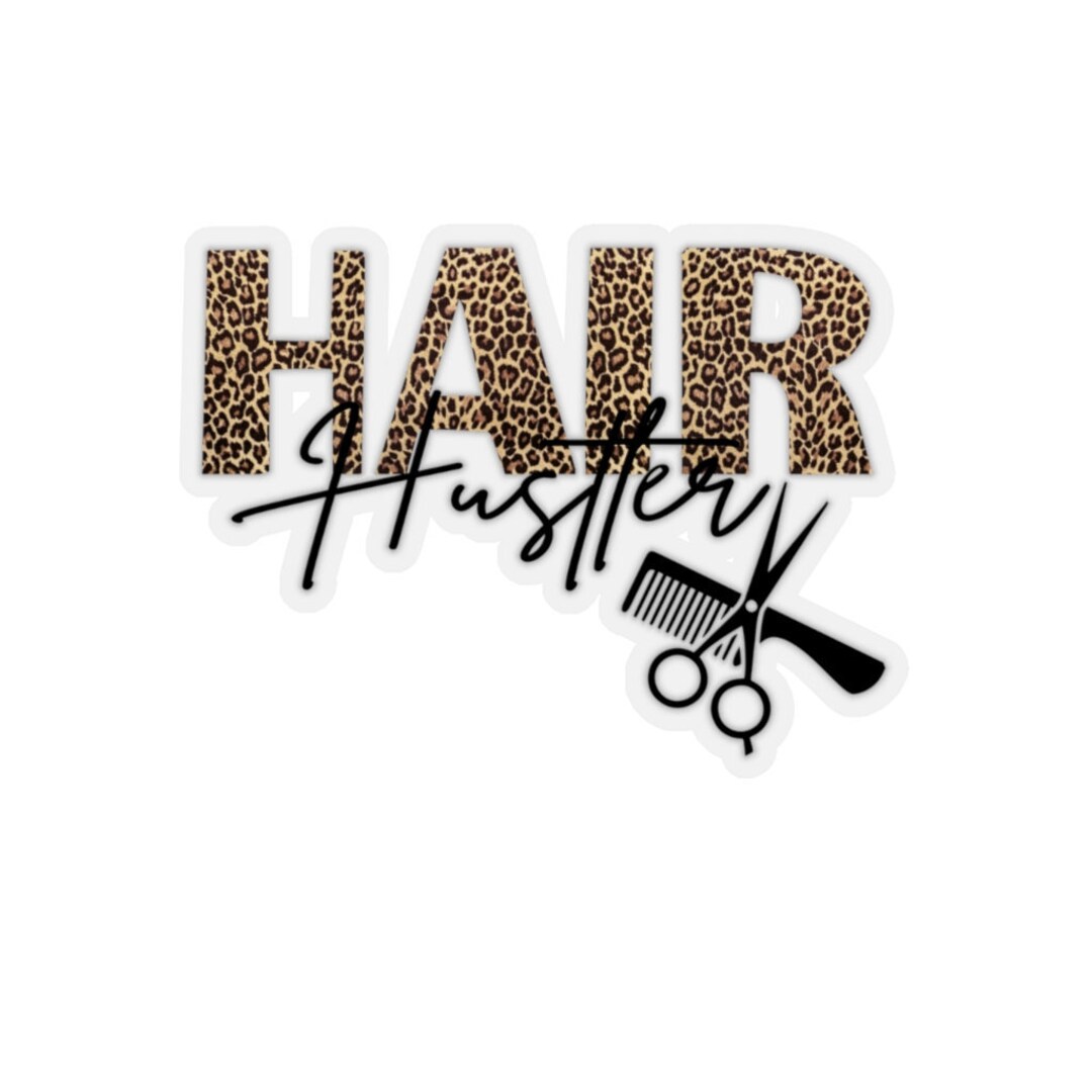 Hair Stylist Sticker,hair Hustler Shears and Comb,leopard,hairdresser ...